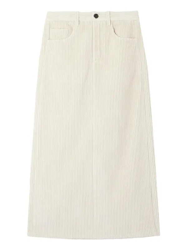 Proenza Schouler Calder Cotton-corduroy Midi Skirt - White