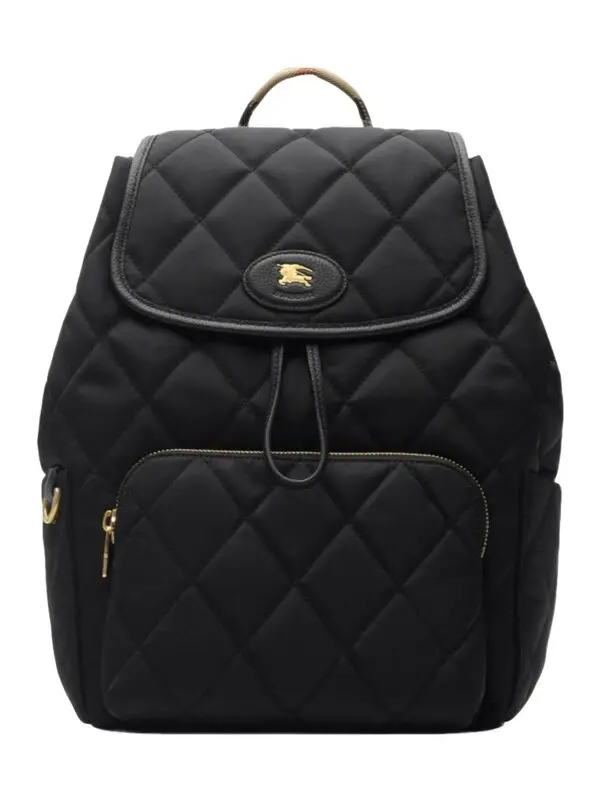 Burberry Quilted Horseshoe Backpack - Black