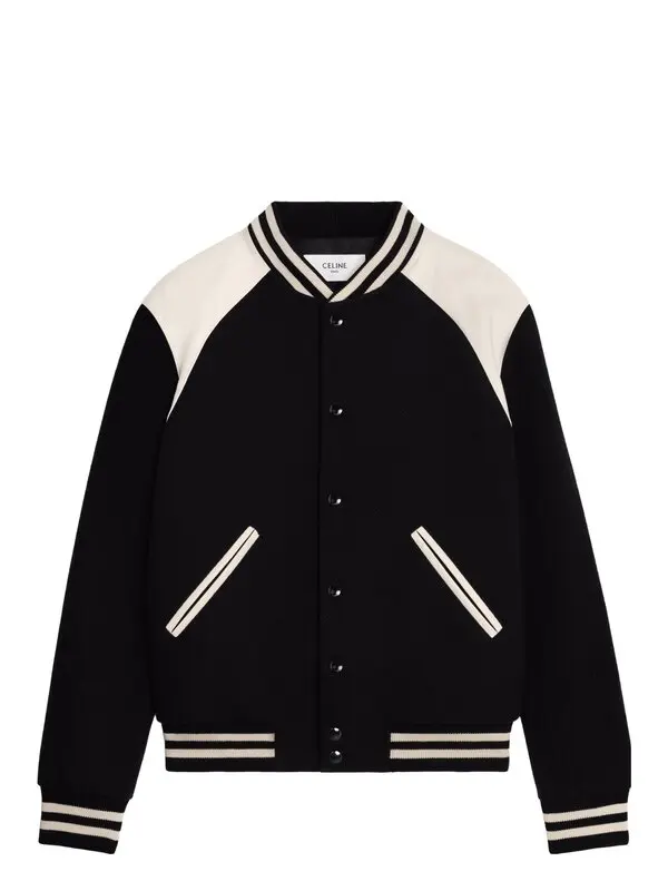 Celine Classic Teddy Jacket In Textured Wool - Black