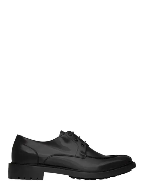 Saint Laurent Smooth Leather Derby Shoes - Black