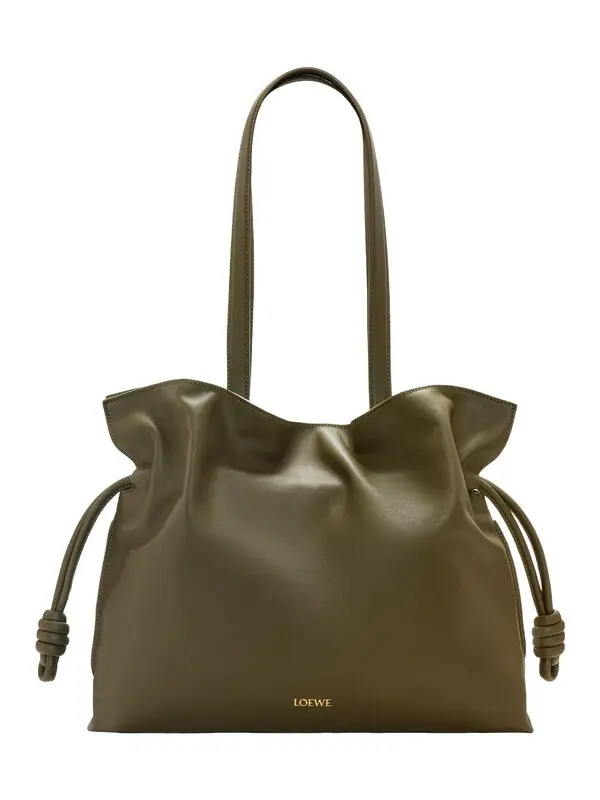 Loewe Flamenco Clutch In Nappa Calfskin - Deep Khaki Green
