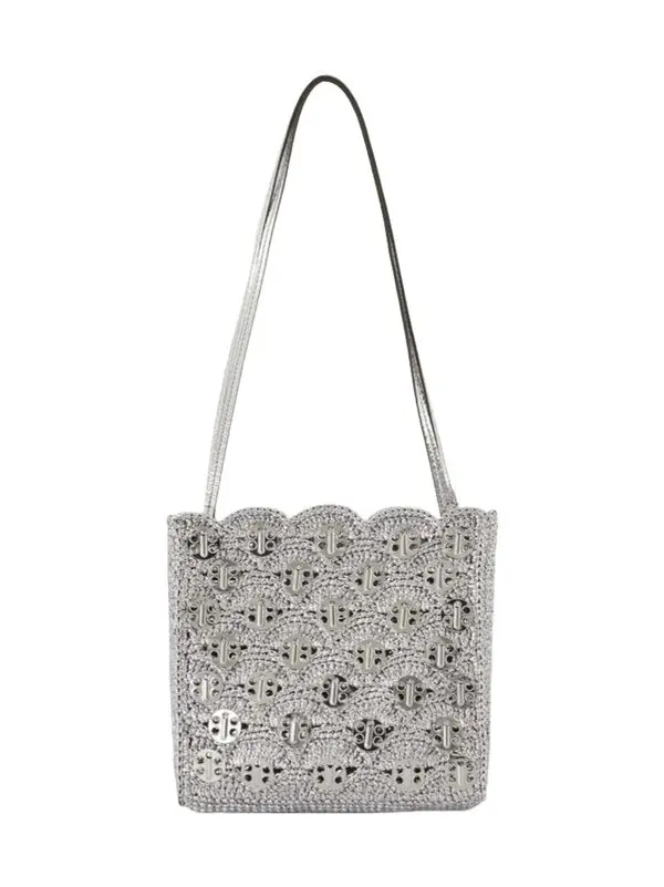 Rabanne Scalloped-edge Metal Detail Shoulder Bag - Gray