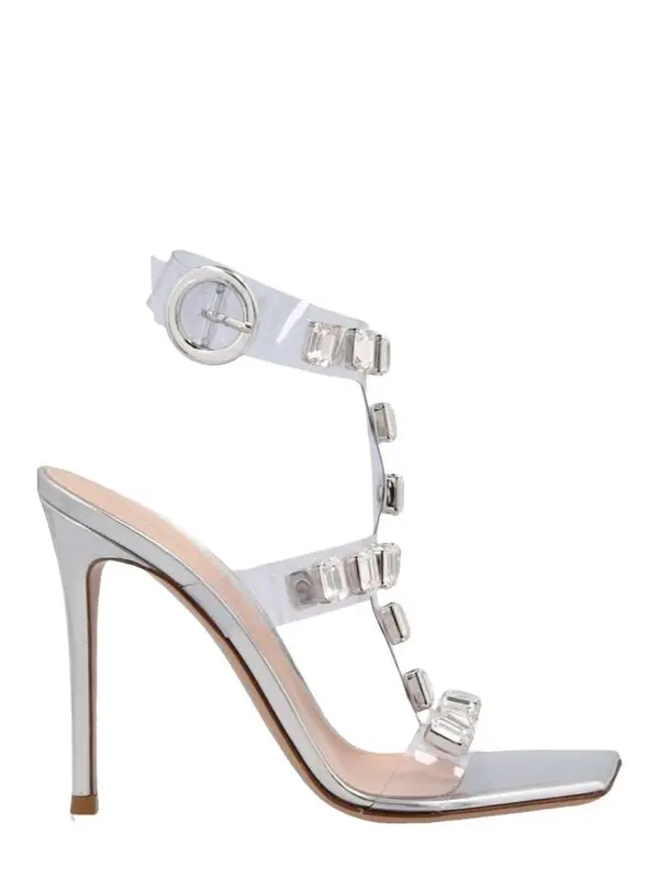 GIANVITO ROSSI Embellished Stiletto Sandals - Gray