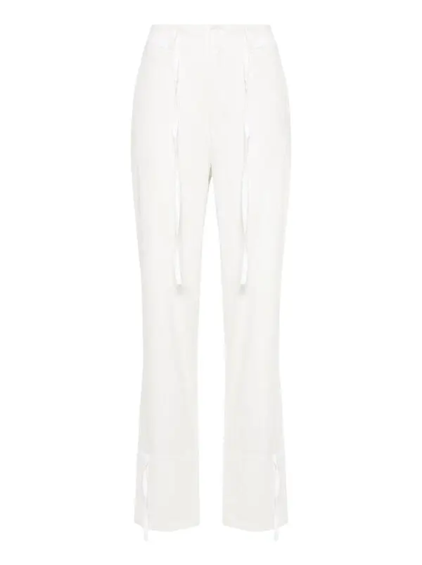 LEMAIRE Chambray Drawstring Tapered Trousers - Chalk