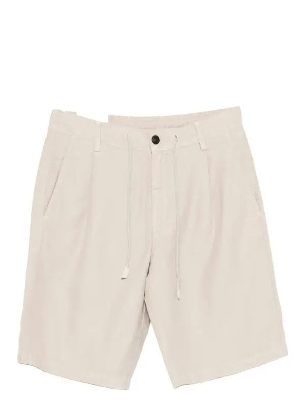 Eleventy Pleated Drawstring Shorts - White