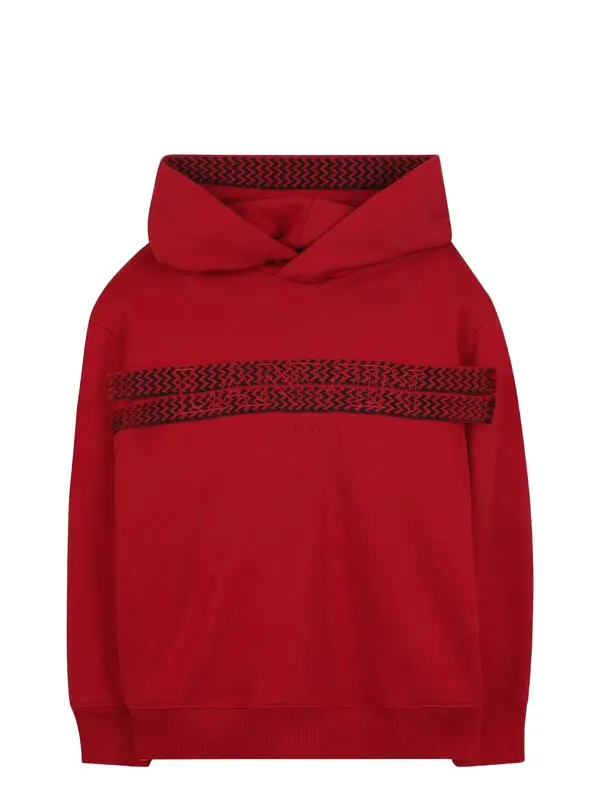 LANVIN Embroidered Logo Hoodie - Bordeaux