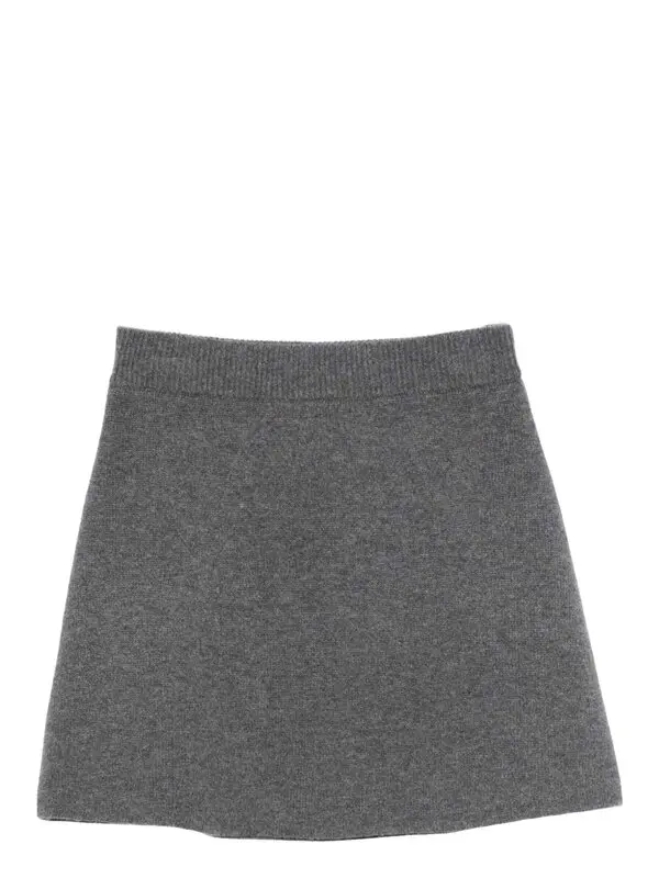 LISA YANG Ribbed Knit Flared Skirt - Black