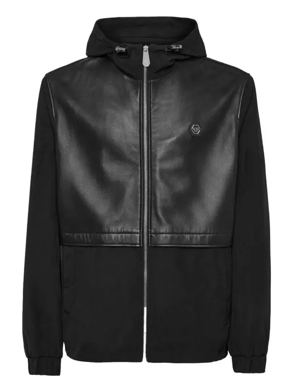 Philipp Plein Logo Patch Hooded Jacket - Black