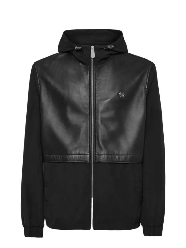 Philipp Plein Logo Patch Hooded Jacket - Black