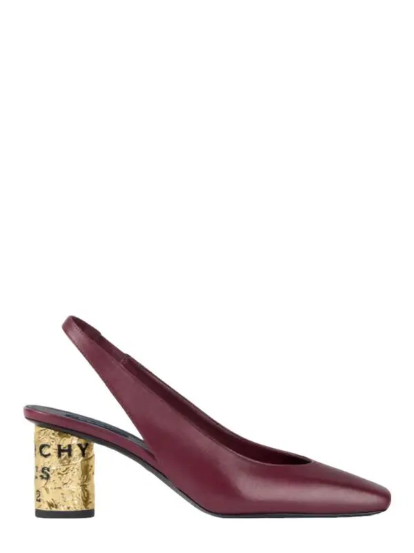 Givenchy Tape Square-toe Slingback Pumps - Burgundy Red