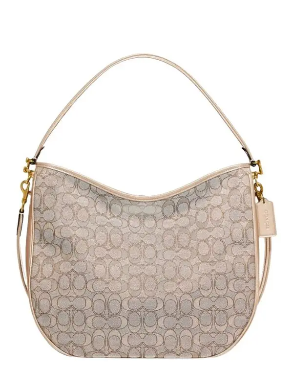 COACH Logo Jacquard Top Handle Tote - Nude