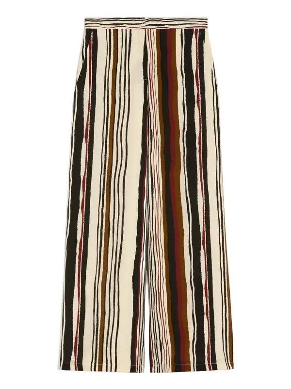 Max Mara Striped Wide-leg Trousers - Nude