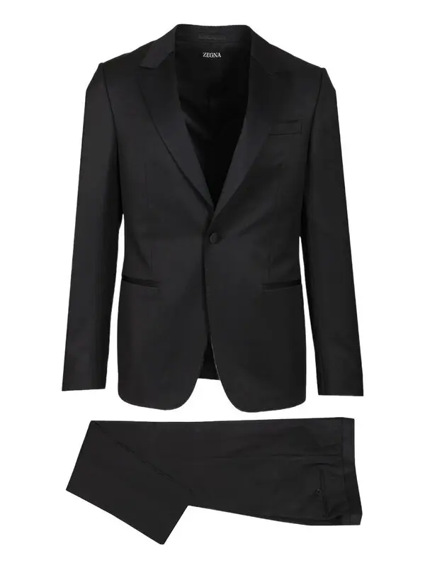 Zegna Long-sleeved Blazer And Trousers Set - Black