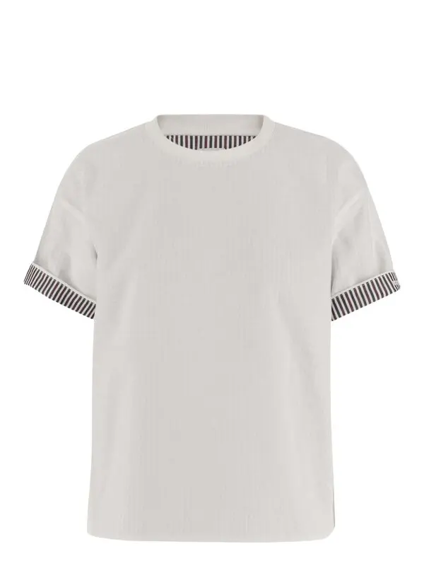 Bottega Veneta Double Layer Striped T-shirt - White