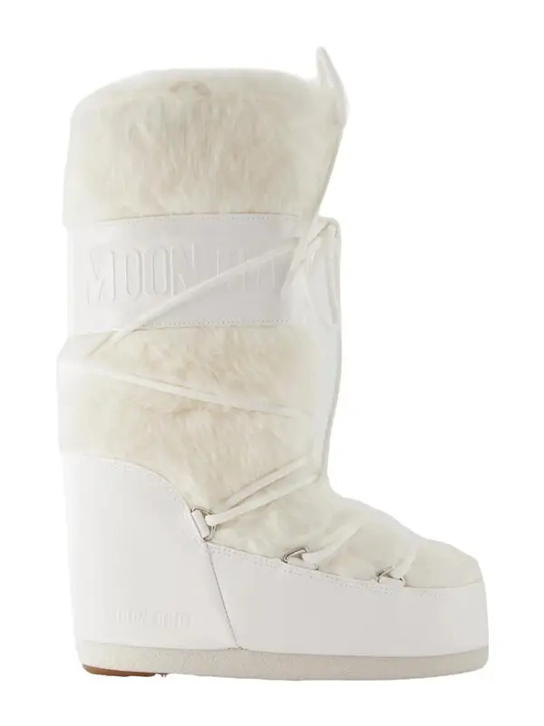Moon Boot Moon Moon" Faux Fur And Leather Snow Boots - White