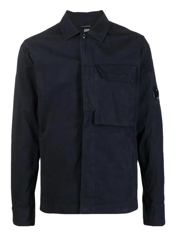 C.P. COMPANY Logo-plaque Cotton Shirt - Black