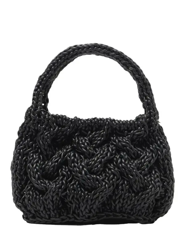 J.W.ANDERSON Jw Anderson Small Cable Knitted Top Handle Bag - Black
