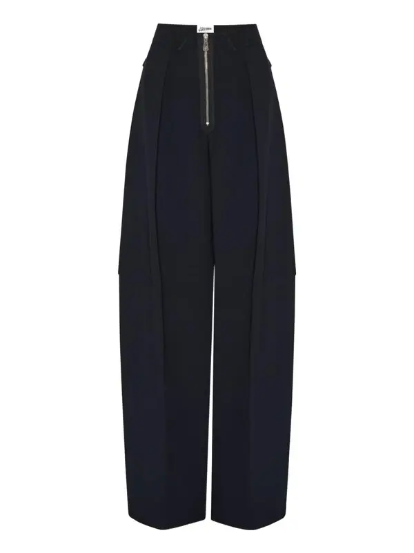JEAN PAUL GAULTIER Bonded Crepe Tailored Trousers - Black