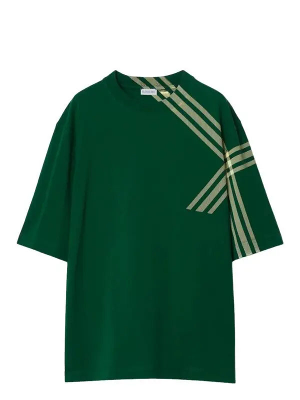 Burberry Checked Crewneck T-shirt - Green