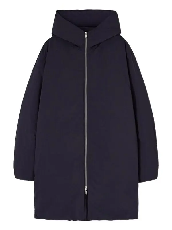 JIL SANDER Long Zip Up Down Jacket - Black