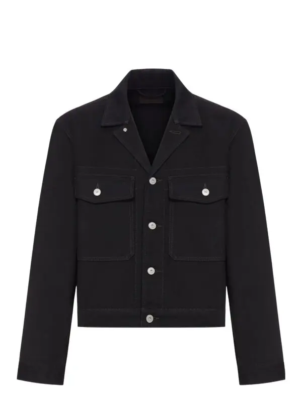 LEMAIRE Trucker Jacket With Button Fastening Flap Pockets - Black