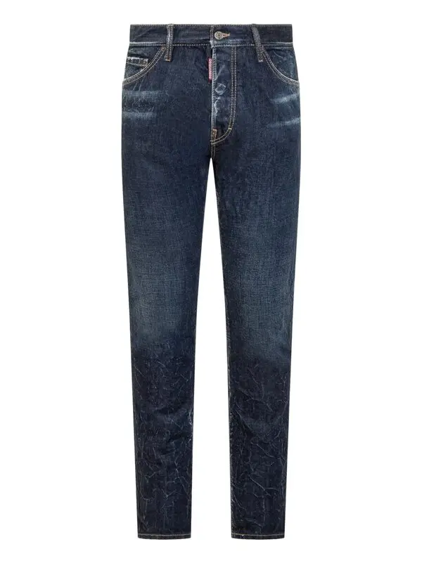 Dsquared2 Logo Patch Straight Leg Jeans - No
