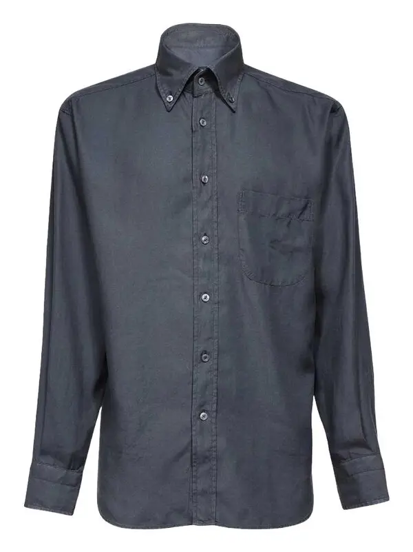 TOM FORD Long-sleeve Lyocell Shirt - Black