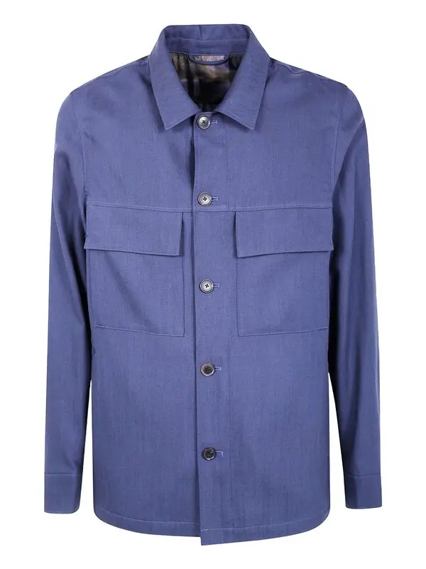 Paul Smith Wool Shirt Jacket - Blue