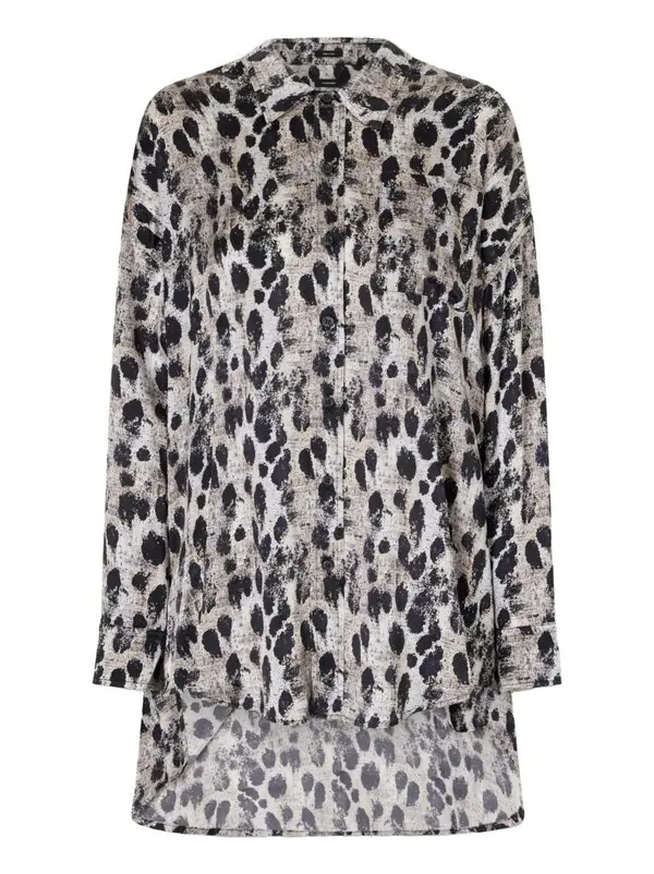 R13 Leopard Print Buttoned Shirt With Long Sleeves And Chest Pocket - No