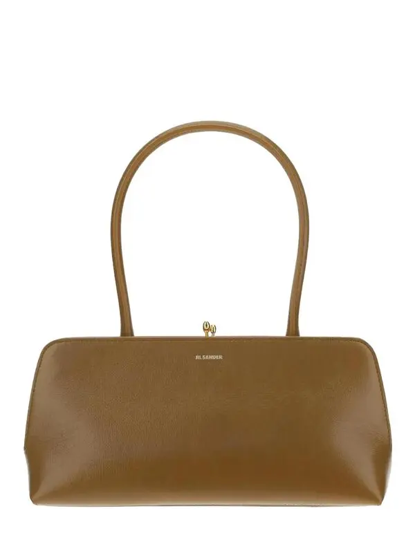 JIL SANDER Kiss-lock Leather Shoulder Bag - Brown