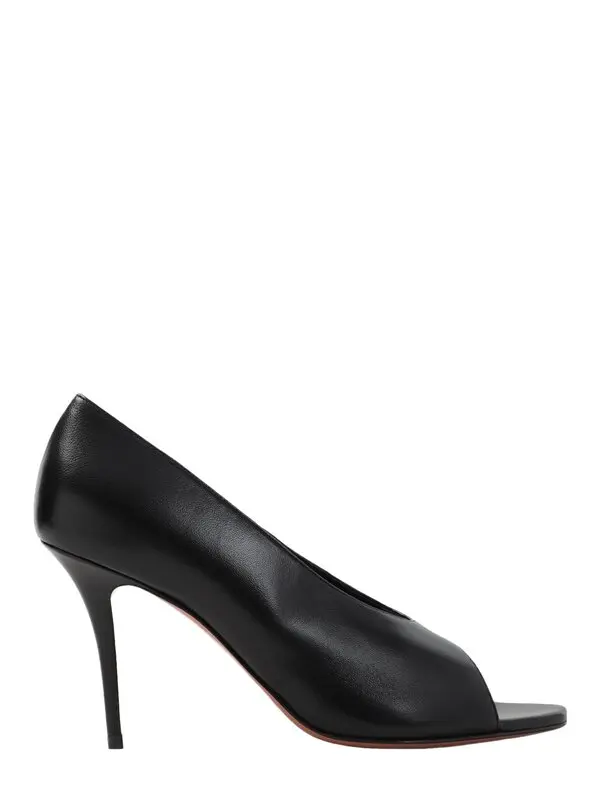Amina Muaddi Open-toed High-heeled Sandals - Black