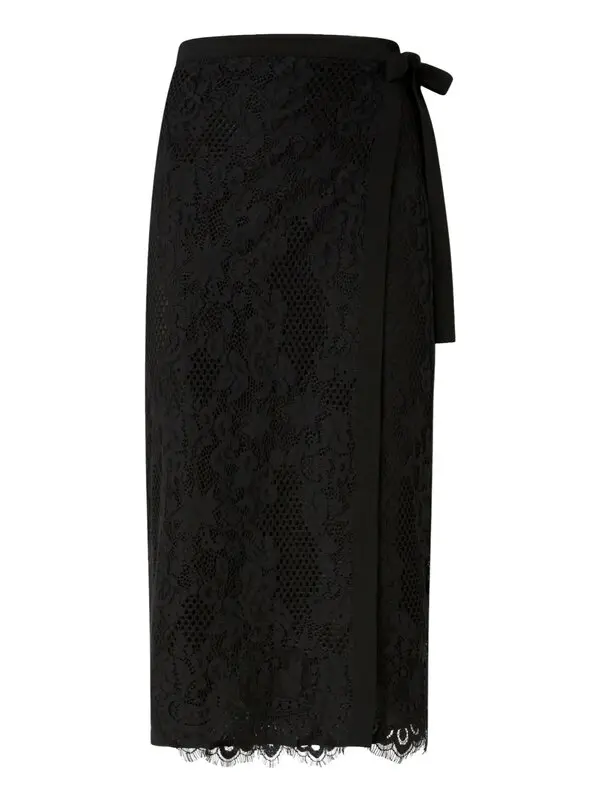 Pinko Galletta Lace Midi Skirt - Black