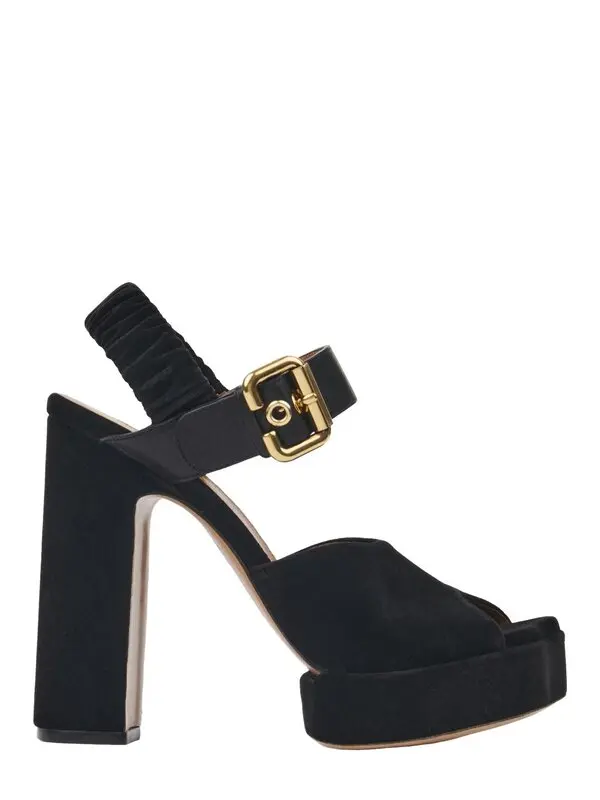 Chloé Aria Platform Sandals With Buckle Detail - Black