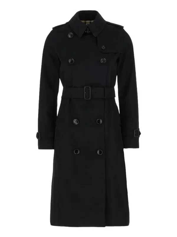 Burberry Double Breasted Belted Trench Coat - Black