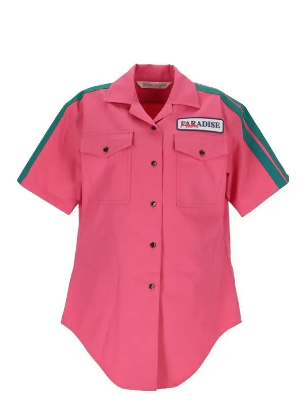 Palm Angels Logo Patch Button-up Shirt - Pink