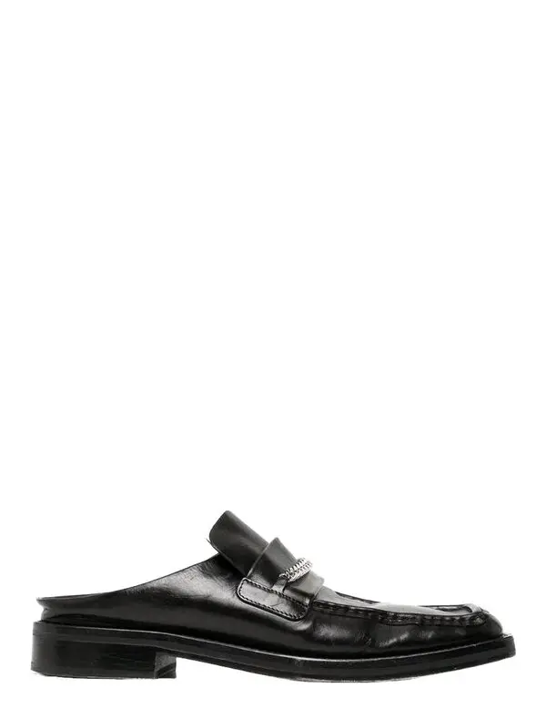 Martine Rose Chain Detail Square Toe Mule - Black