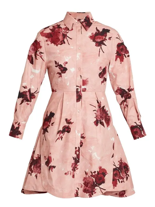 Erdem Floral-print Shirt Dress - Pink