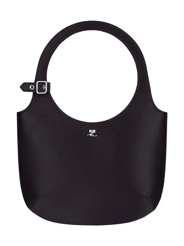 COURREGES Courrèges Holy Satin Shoulder Bag - Black