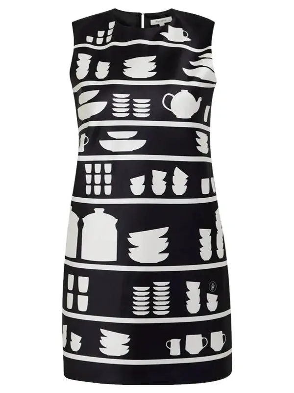 J.W.ANDERSON Pottery-print Mini Dress - Black, White