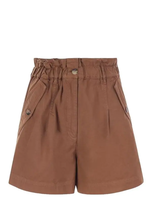 Kenzo High Waisted Belted Shorts - Brown