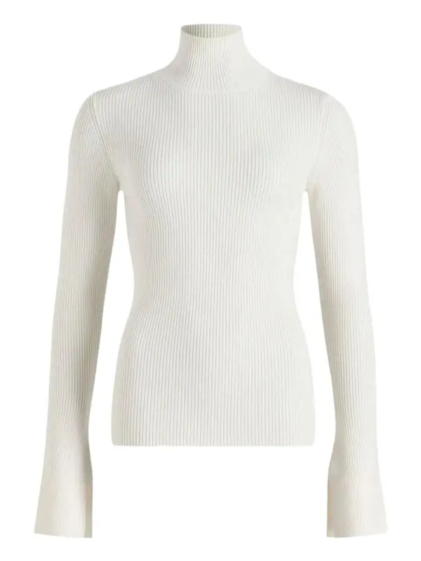 PATOU Turtleneck Long-sleeve Knit Top - White