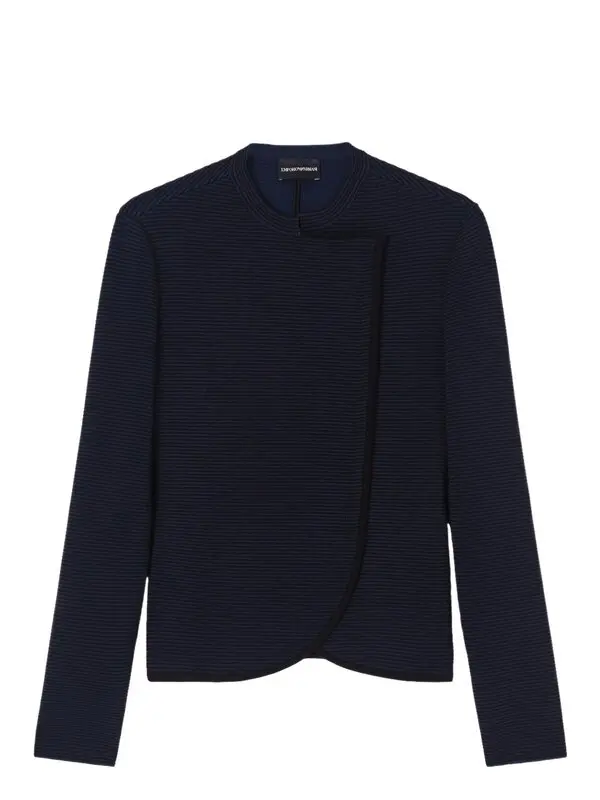 Emporio Armani Striped Long Sleeve Jacket - Black