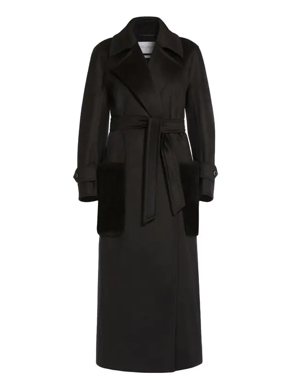 Max Mara Magia Belted Cashmere Coat - Black