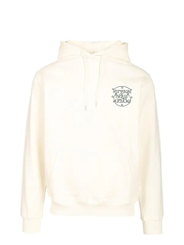 Drole De Monsieur Embroidered Slogan Hoodie - White