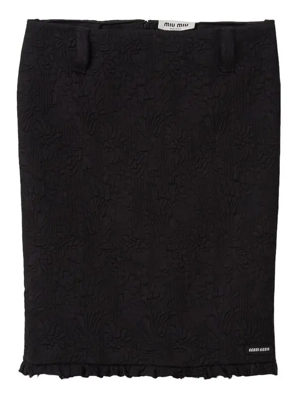 Miu Miu Matelassé Pencil Skirt - Black