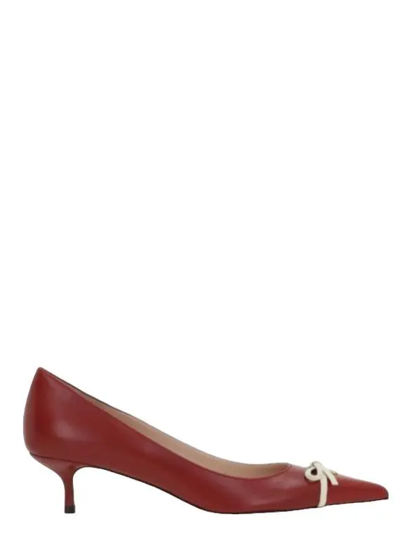 Valentino Garavani Pointed Toe High Heel Pumps With Bow Detailing - Red