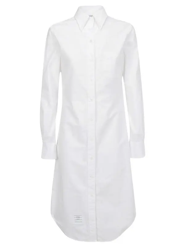 Thom Browne Long Sleeve Shirt Dress - White
