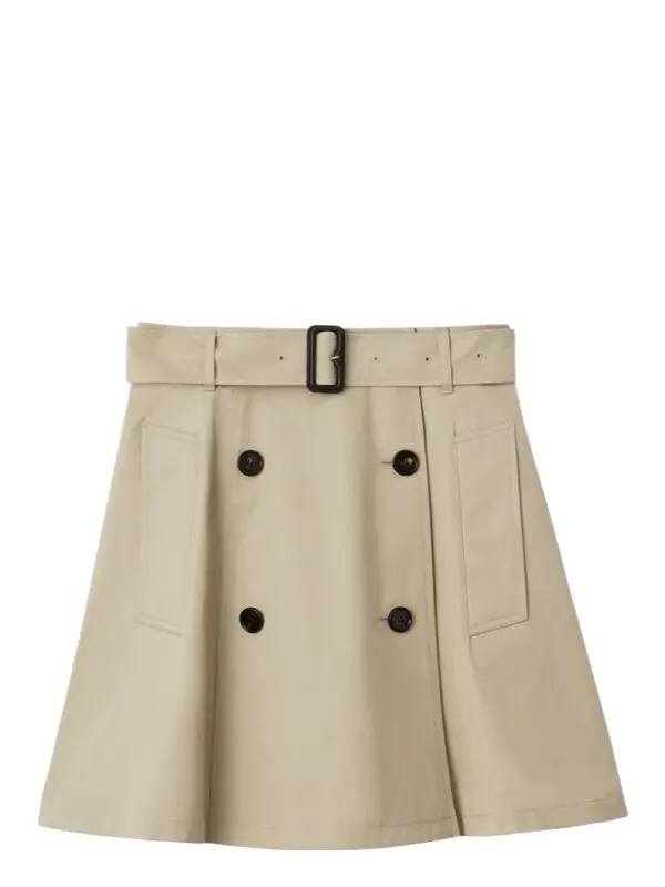 Burberry Gabardine Trench Mini Skirt - Nude