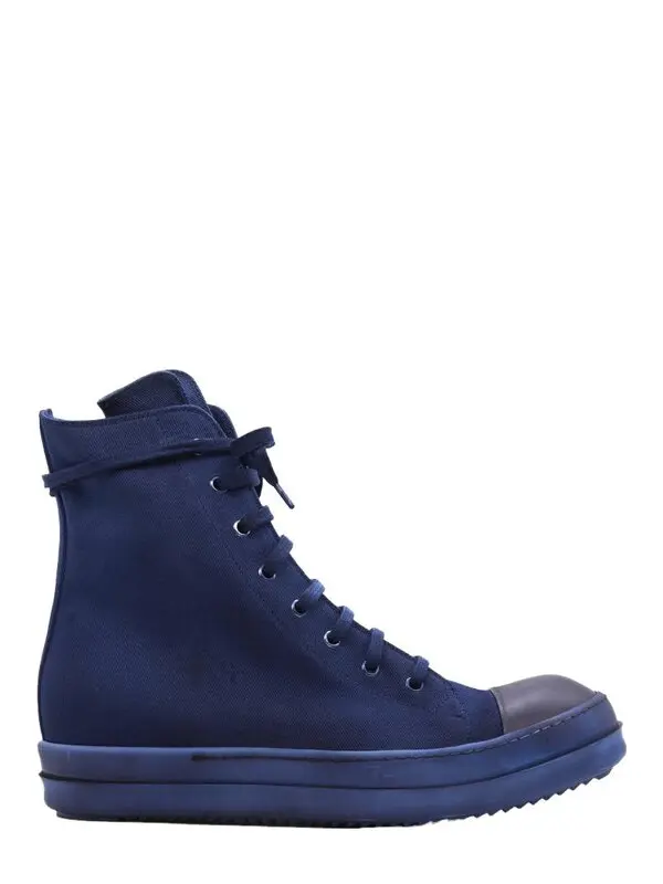 Rick Owens High-top Sneakers With Perforated Detailing - Blue