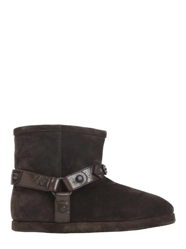 Balenciaga Alaska Ankle Boots With Studded Straps - L Espresso Brass